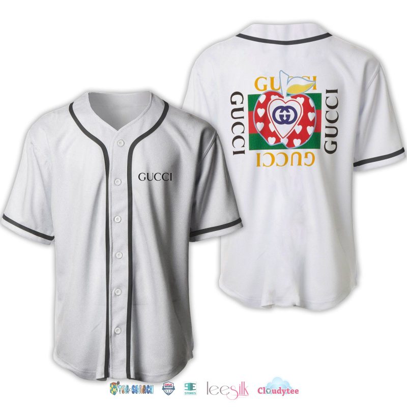 Gucci Peach Logo Baseball Jersey Shirt - Hot Sale 2025